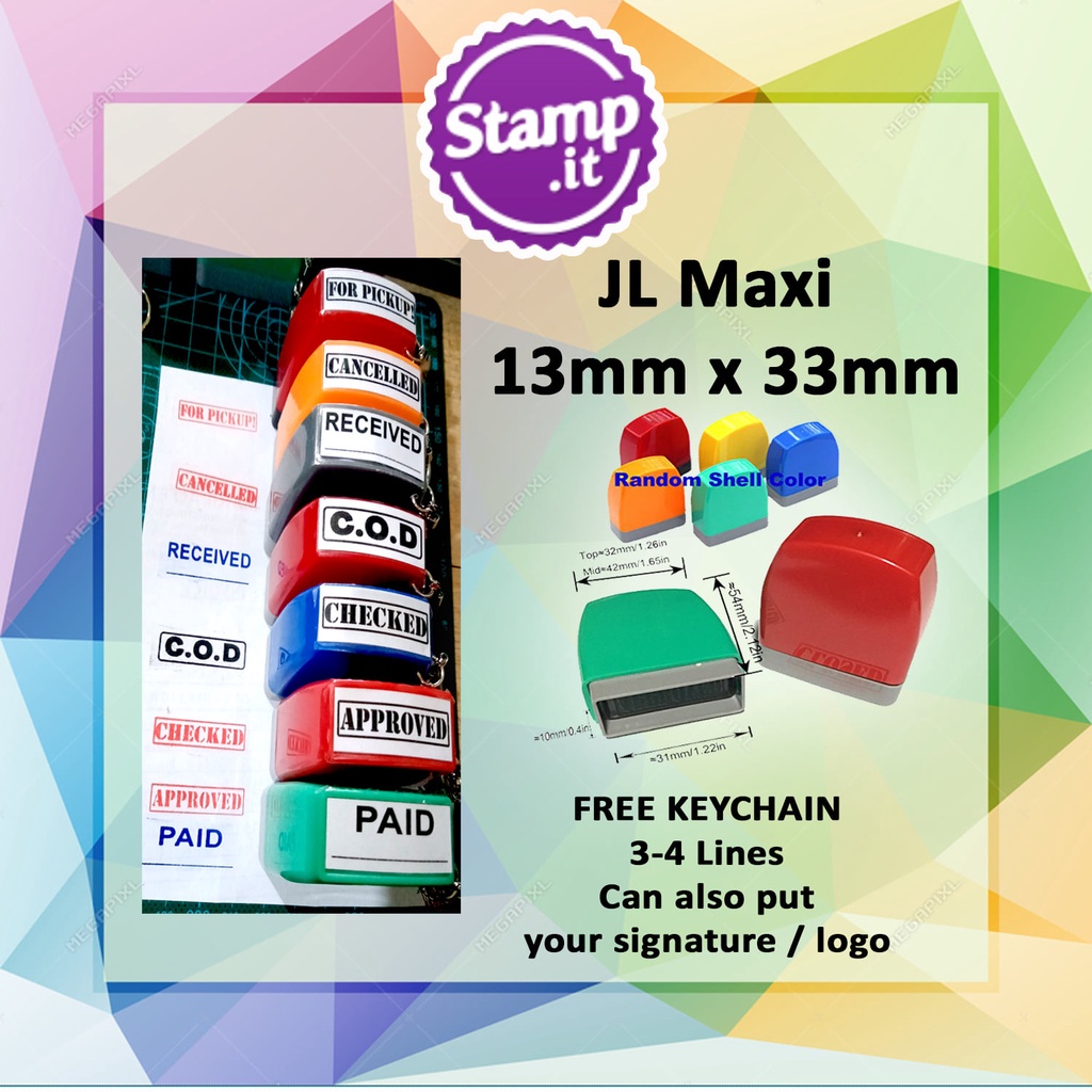 stampitshop Personalized Stamp Customized Stamp JL Series 3-4 Lines ...