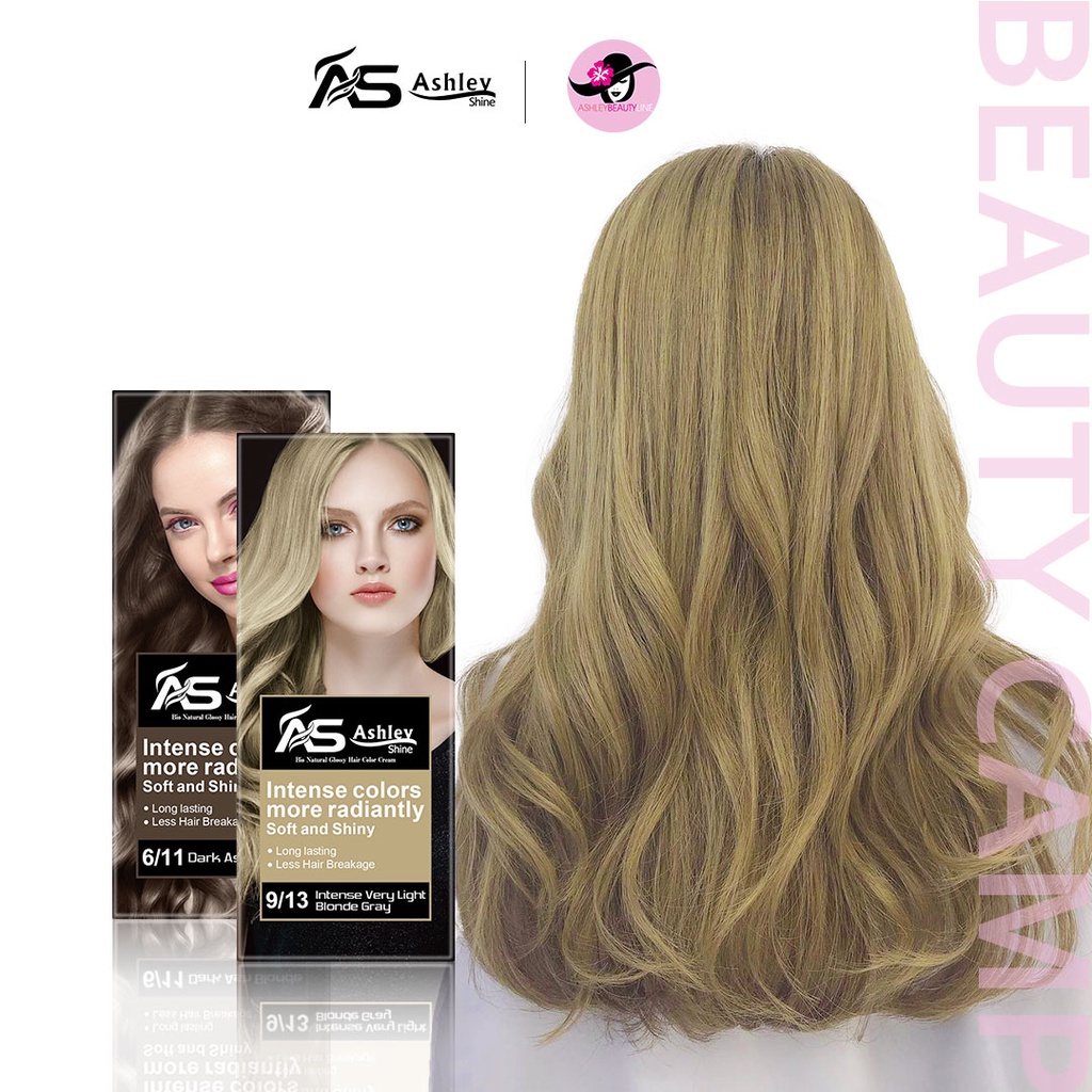 Ashley Shine Natural GLossy Hair Color Set Hair Color Cream + Oxidizing ...