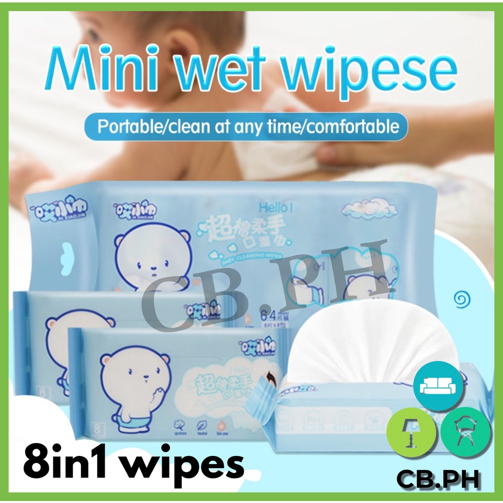 CB.PH Mini Baby Wipes Wet Tissue Travel/Outdoor/Spot Mini Wet Wipe for ...