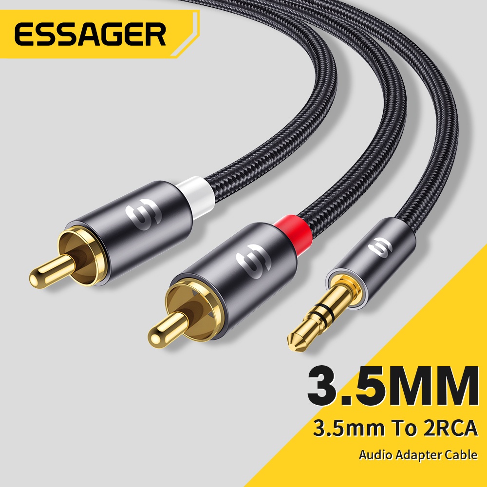 Essager RCA Cable 3.5mm Jack to 2 RCA Aux Audio Cable 3.5 mm Male to ...