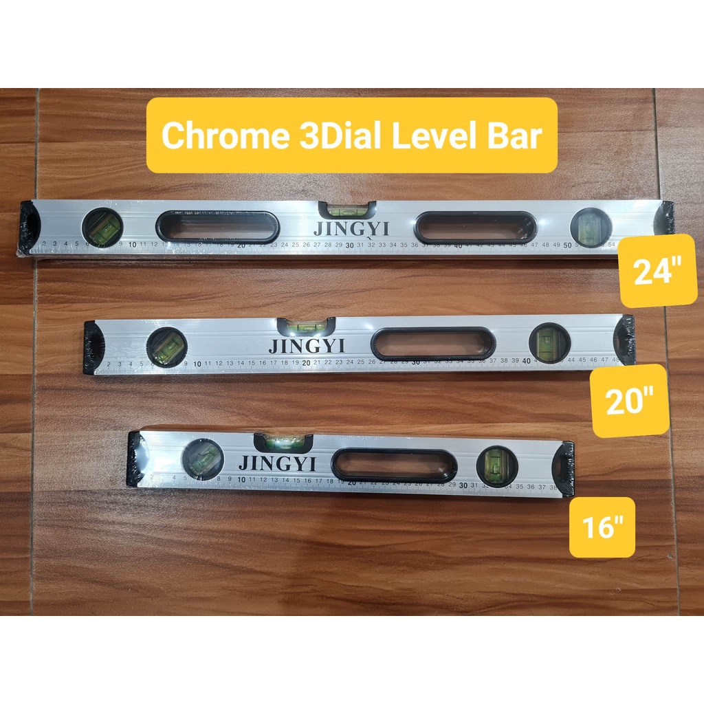 Aluminum Chrome 3 Dial Level Bar Measuring Ruler 16" 20" 24" (per pc ...