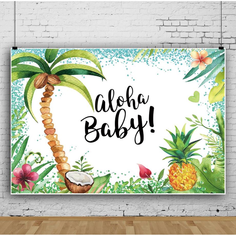 7x5ft Aloha Baby Photography Background for Tropical Hawaii Birthday ...
