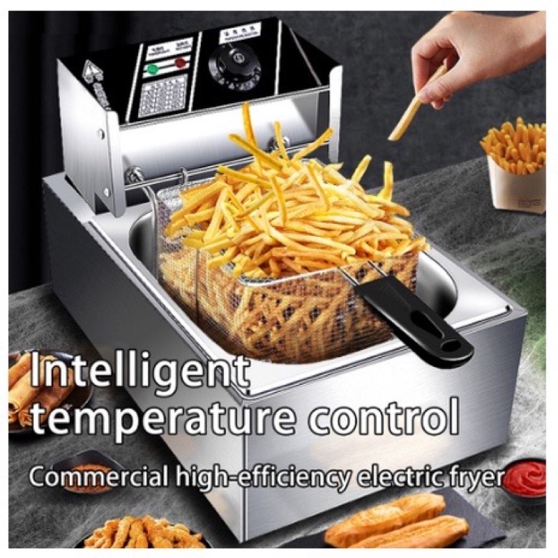 (COD) Electric Deep Fryer Single Tank 6L / Double Tank 12L With Double ...