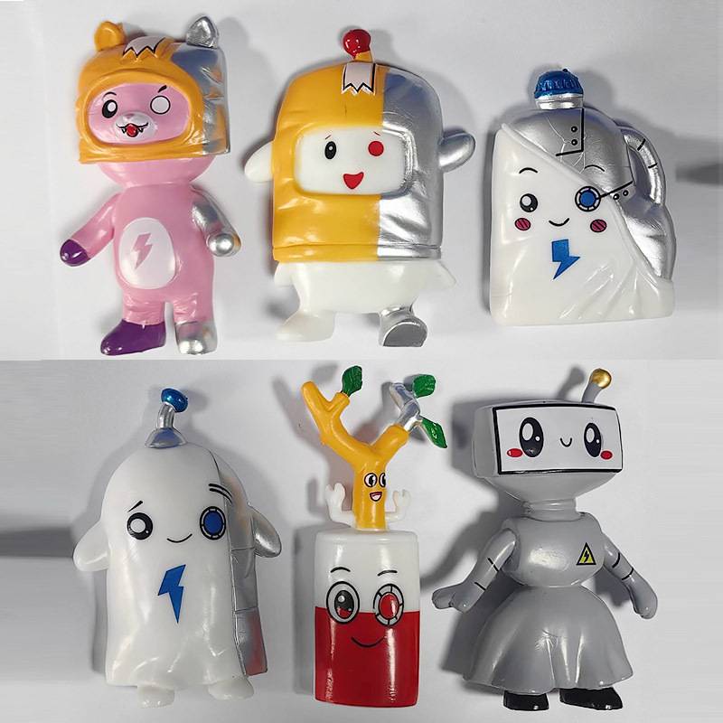NEWEST 6pcs Lankybox Action Figure Toys Cyborg Boxy Foxy Rocky Lankybot ...