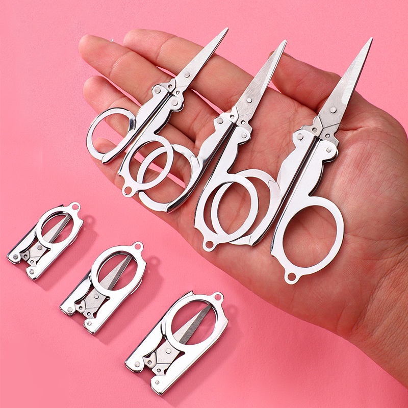 Folding Scissors Pocket Travel Small Crafts Emergency Mini Foldable ...