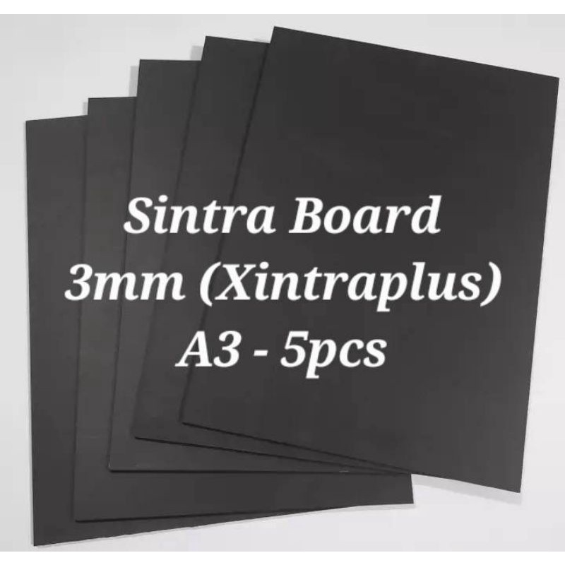 Sintra Board BLACK 3mm Xintraplus A3 - 5pcs | Shopee Philippines