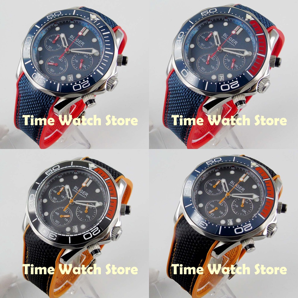 FCGK Bliger 41mm blue Quartz stop men's watch full chronograph 24 hours ...