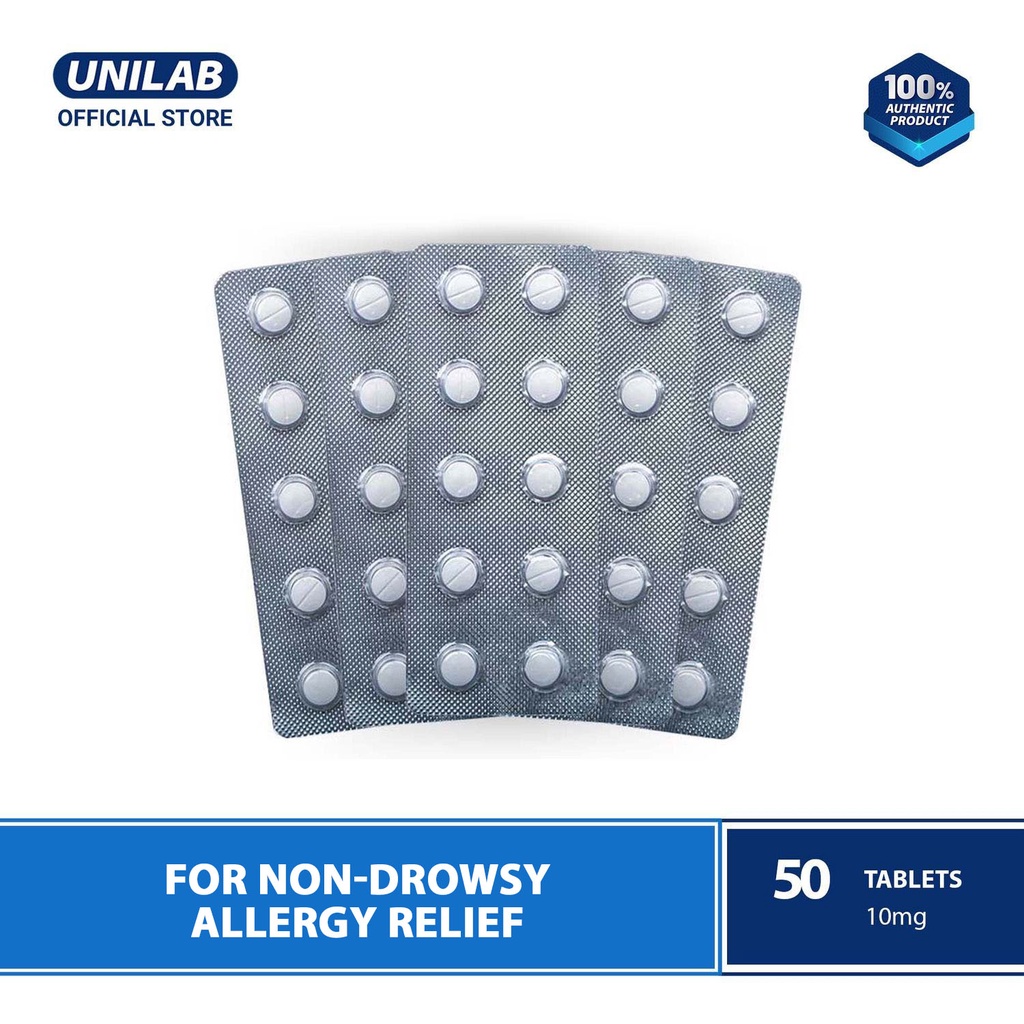 Unilab Allerta 10mg 50 Loratadine Tablets - For Fast Non-Drowsy Relief ...