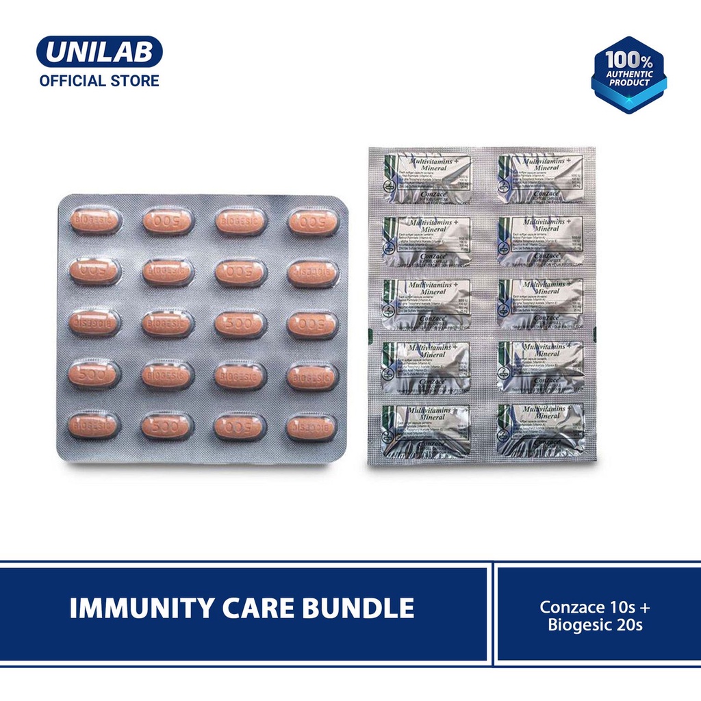 IMMUNITY CARE BUNDLE Biogesic Paracetamol 20 Tablets + Conzace ...