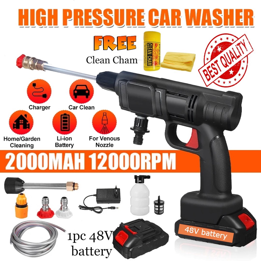 TOYOTA FORTUNER Portable Cordless High Pressure Car Washer 48v Lithium ...