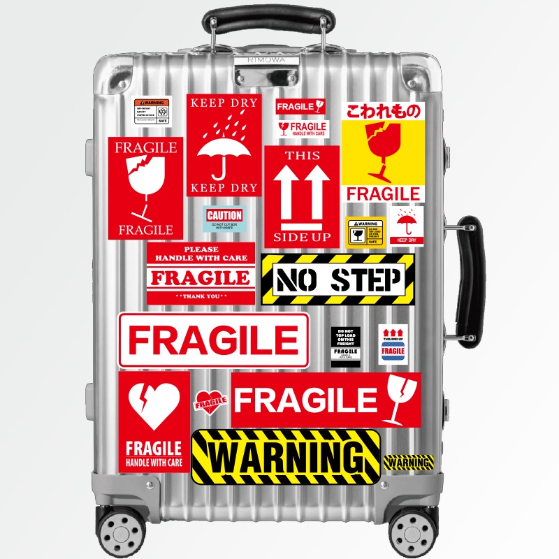 Laptop Stickers Fragile Warning Anti-Collision Suitcase Unique ...