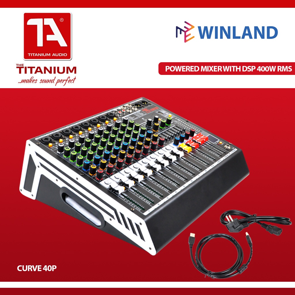 Titanium Audio by Winland Powered Mixer with DSP 350W RMS (USB,AUX,BT ...