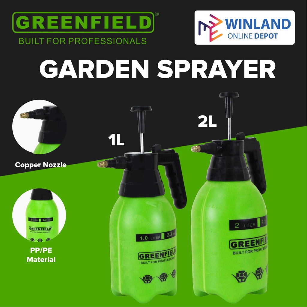 Greenfield by Winland Pressure Hand Sprayer 1L-2L Heavy Duty Garden ...