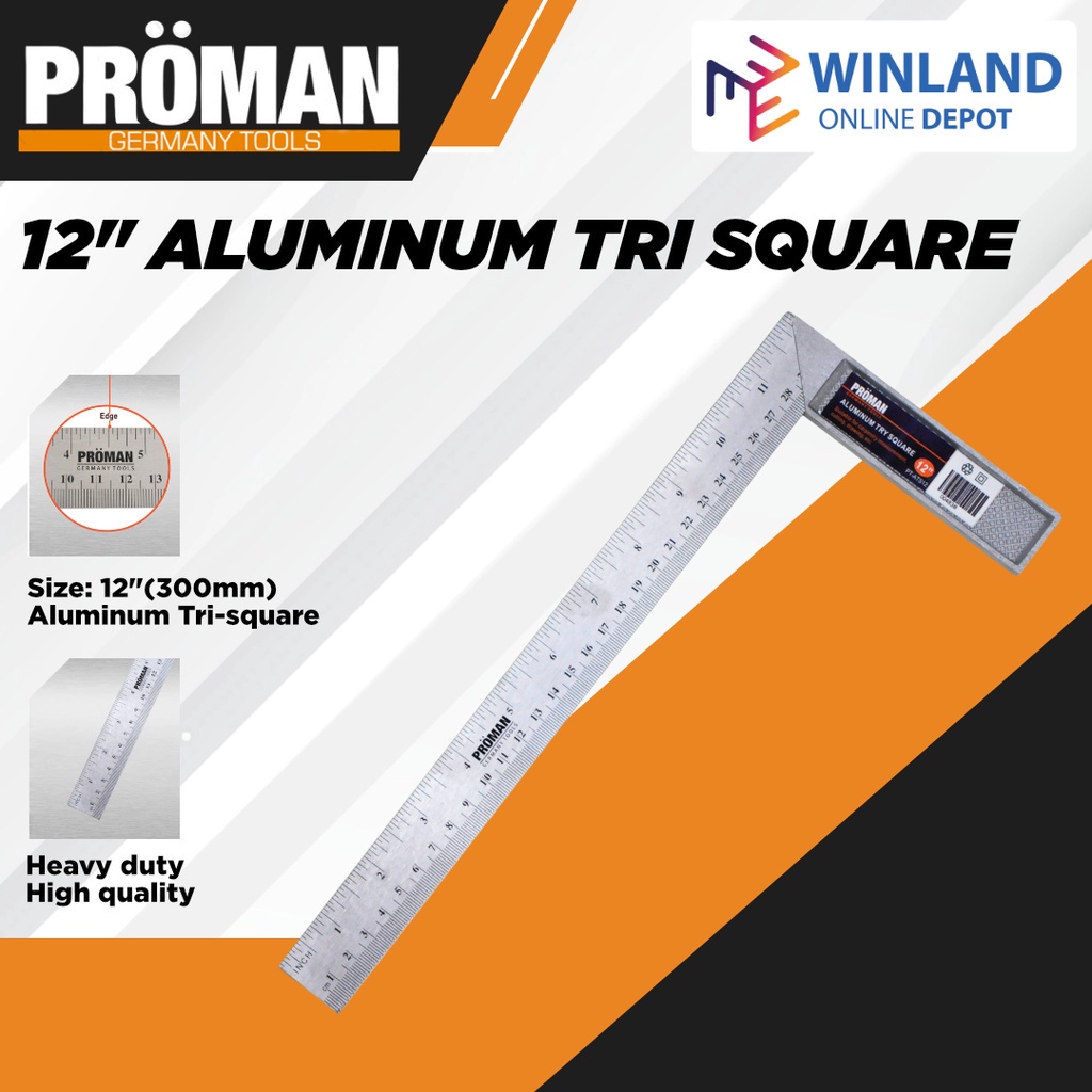 Proman by Winland 12inches Aluminum Try Square PT-ATS12 | Shopee ...