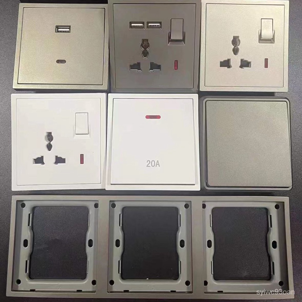 Luxury style hotel decor 16A switched double socket with LED indicator ...