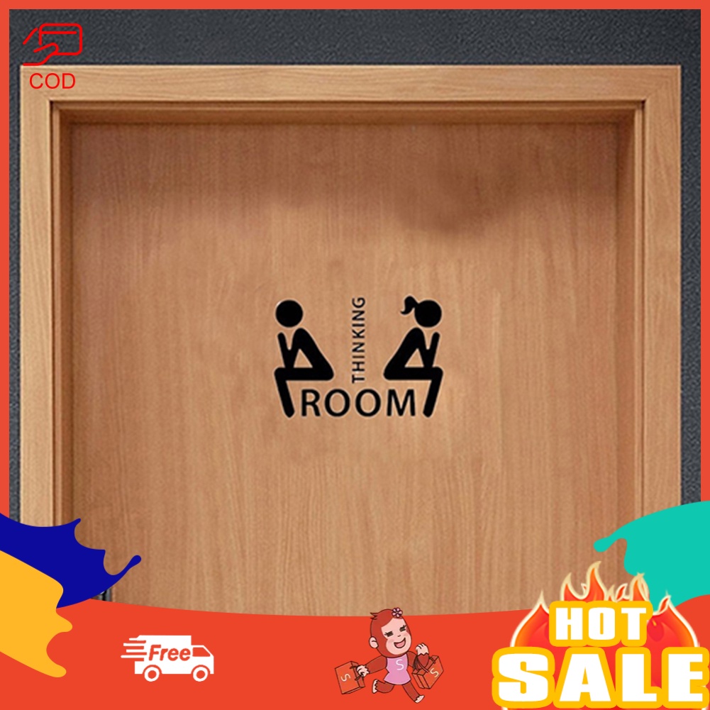 TS Creative Man Woman Pattern Washroom Toilet WC Bathroom Door Sticker ...