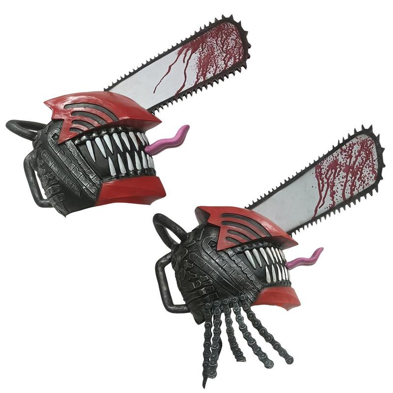 Horror Anime Chainsaw Men Helmets Role Saw Maques Sickle Denji Saw ...