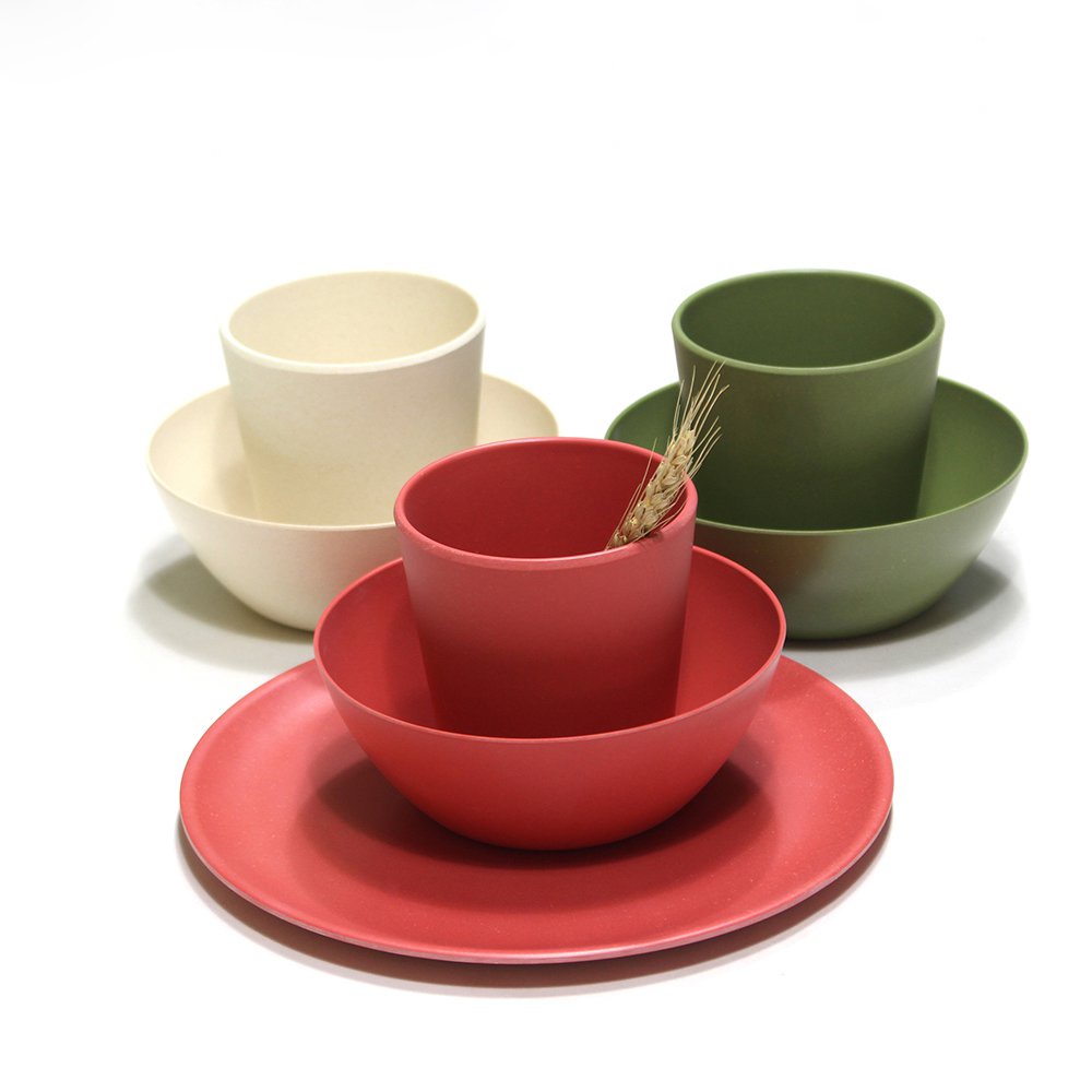 Biodegradable Eco Friendly Bamboo Fiber Round Dishes And Dinner Plate ...