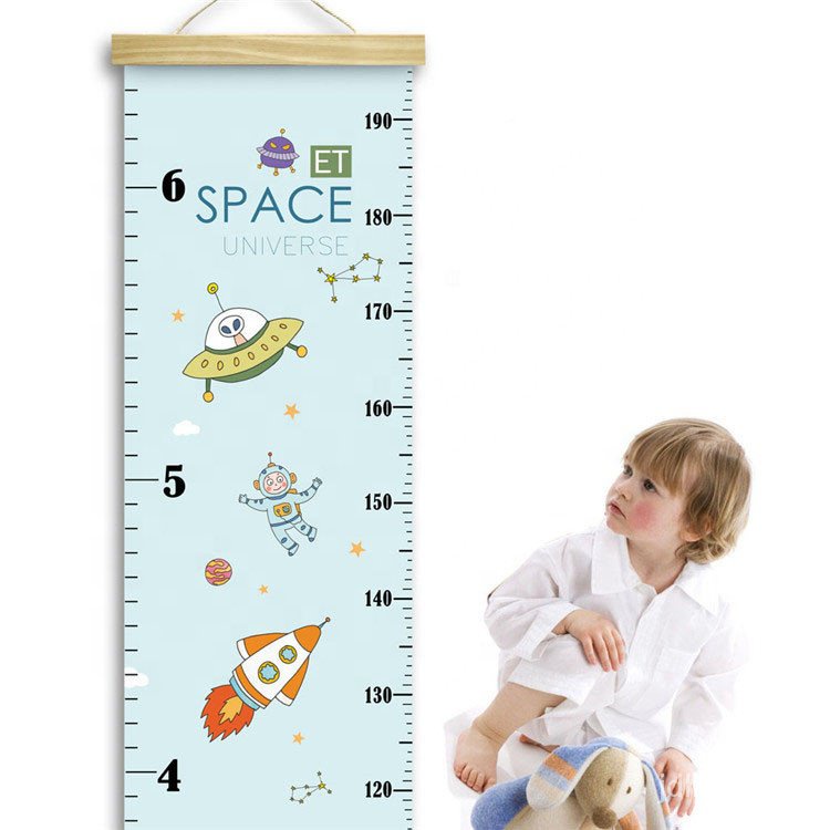Baby Growth Chart Handing Ruler Wall Decor for Kids Canvas Removable ...