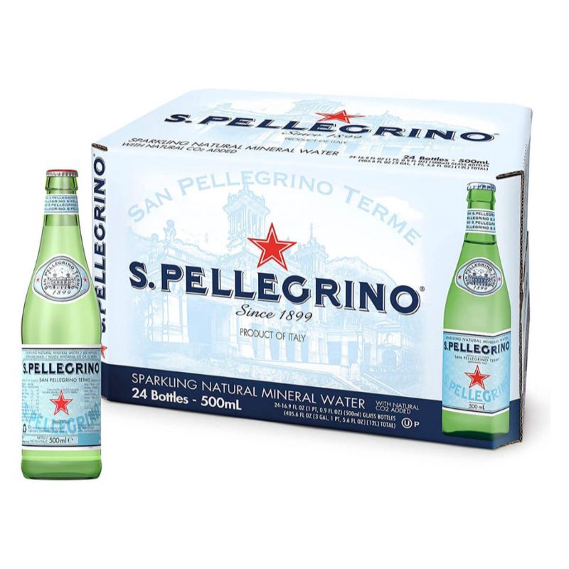 San Pellegrino Sparkling Mineral Water 500ml x 24 Glass Bottles | Shopee Philippines