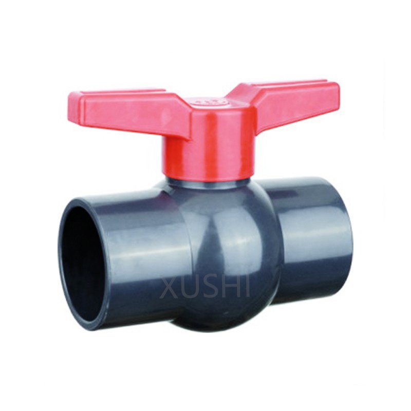 Plastic Red one-way Handle gray Body uPVC compact Ball Valve | Shopee ...