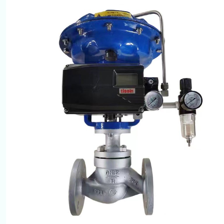 Pneumatic control valve, diaphragm single seat flange temperature ...