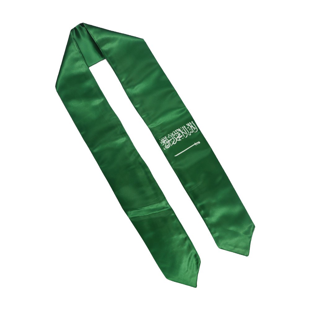 Saudi Arabia Country Nation Flag Satin Scarf Graduation Sublimation ...