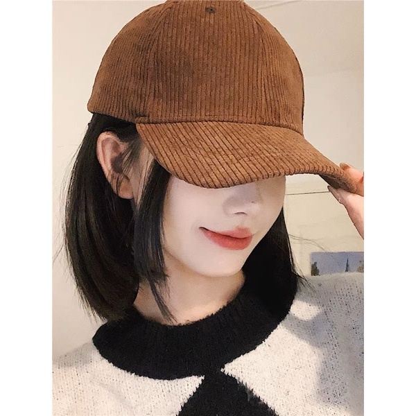Korean Popular Baseball Cap Corduroy Hip-hop Baseball Cap | Shopee ...