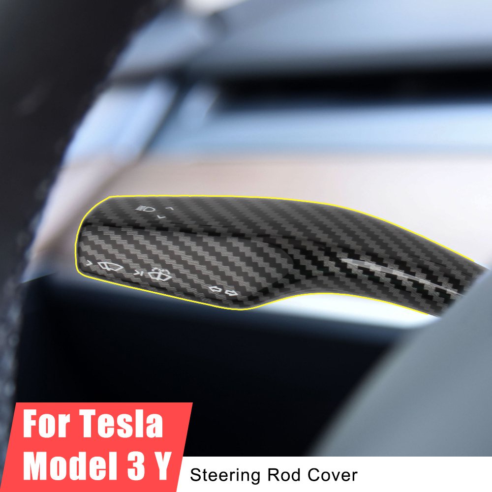 For Tesla Model 3 Y Car Steering Wheel Shift Lever Covers Protection ...