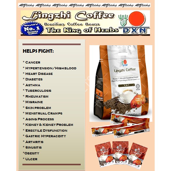 ☈DXN LINGZHI COFFEE 3 in 1 100% AUTHENTIC (10.5g, 12g, 21g) | Shopee ...