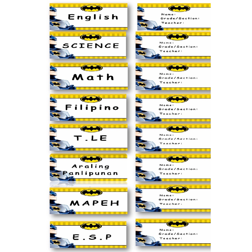 Batman subject & Name sticker set | Shopee Philippines