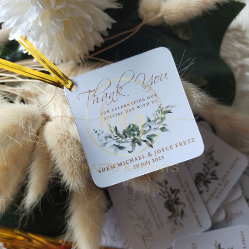 20 pcs - Square Gift Tags / Thank You Tags Souvenirs - Wedding ...