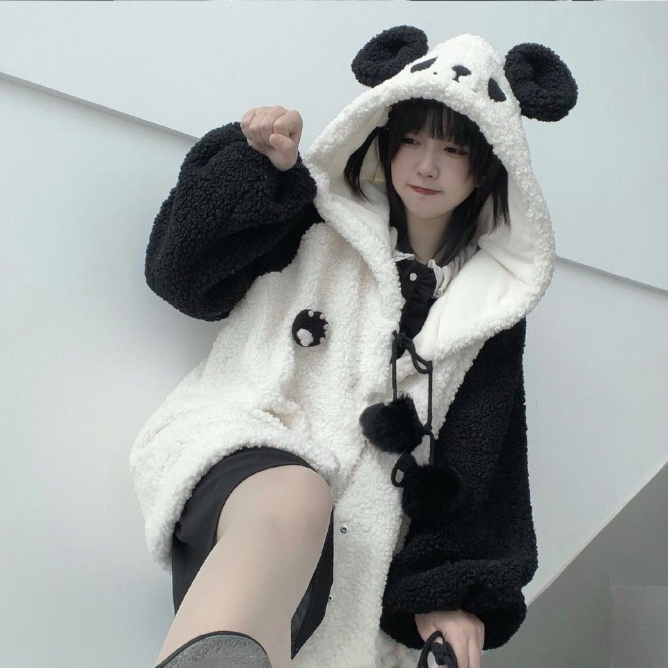 [READY Stock] New Style Japanese Lamb Wool Cute Panda Jacket Female ...