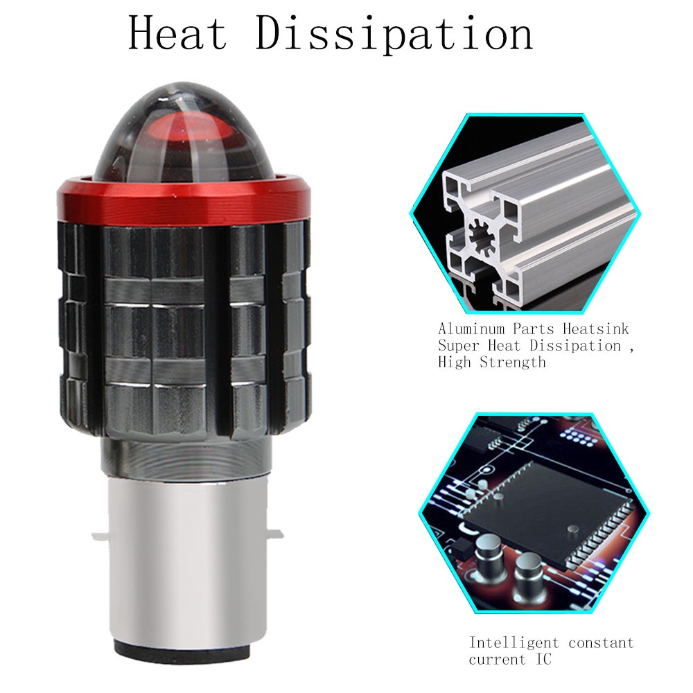 1 Pieces H6 BA20D LED Motorcycle Headlight 3570 Chips High Low Beam ...