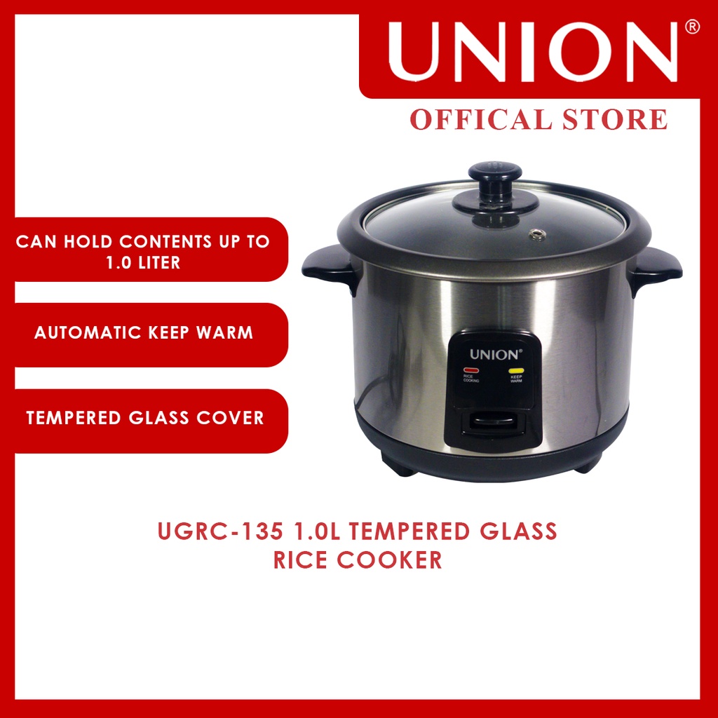 Union UGRC-135 1.0L Tempered Glass Rice Cooker | Shopee Philippines