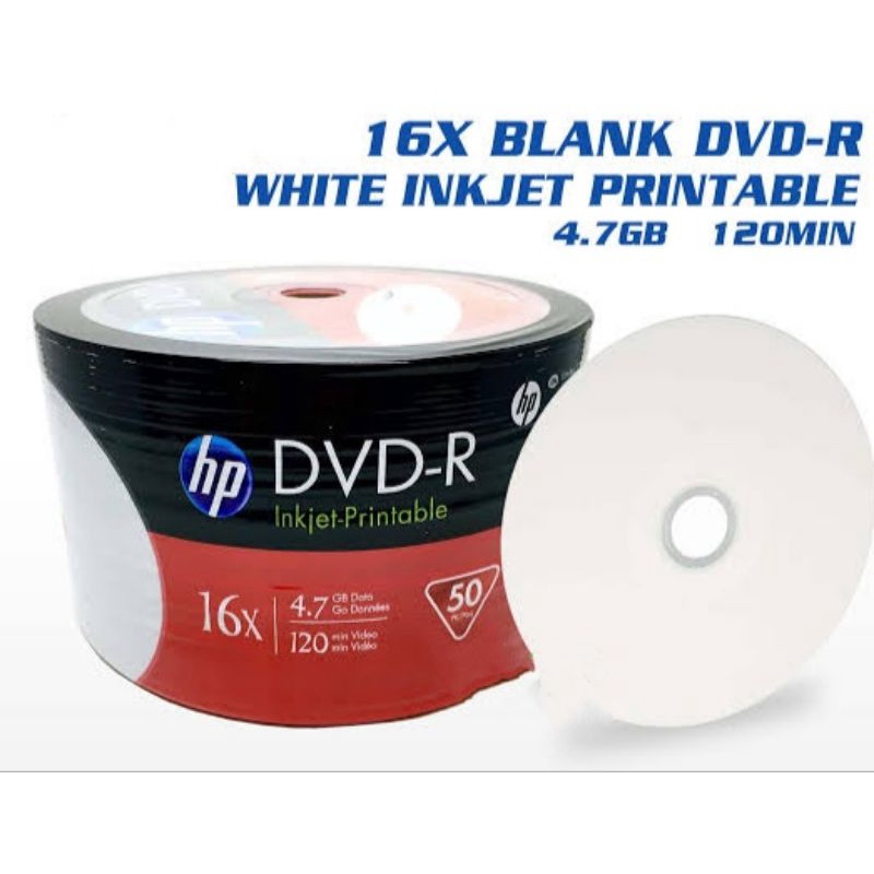 HP DVD-R 4.7GB 16X 120min Blank DVD CD White Inkjet Printable | Shopee Philippines