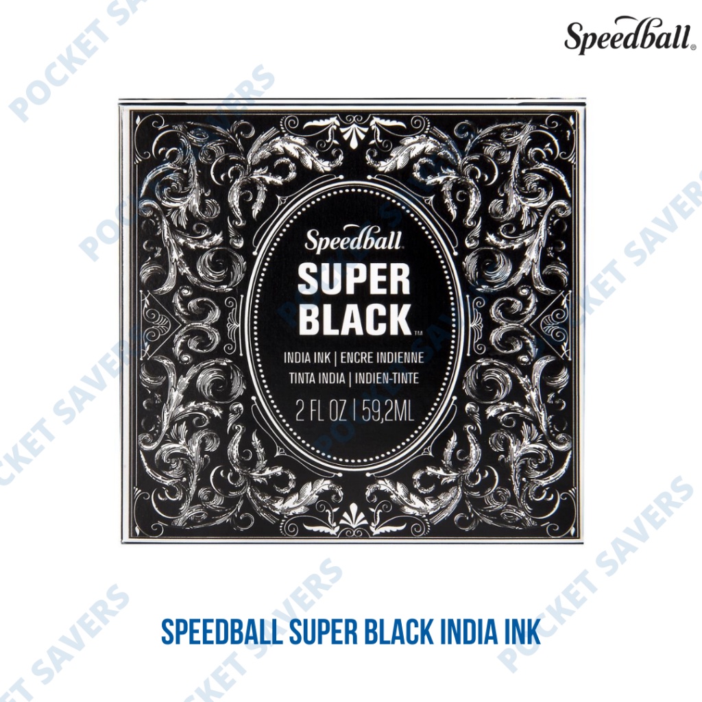 ⊙SPEEDBALL Super Black India Ink 2 oz. (Non-toxic, Highly Opaque ...
