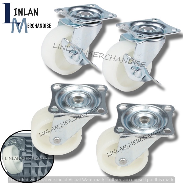 4 PCS Universal Swivel Nylon Dual Roller Caster Wheels For Platform ...