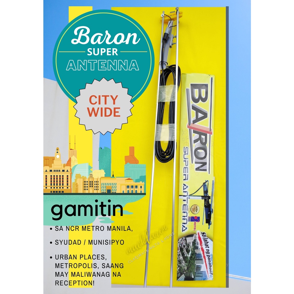 ♘Baron Super Antenna - BSA - Dilaw Antenna, Yellow, Citywide - Outdoor ...