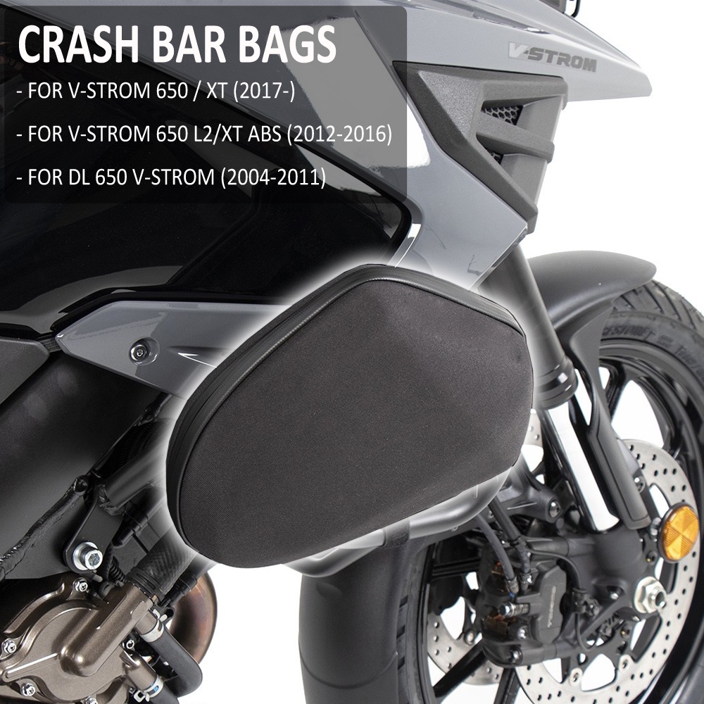 ♀DL650 V-STROM Motorcycle Crash Bar Bags Frame Storage Bag Toolkit ...