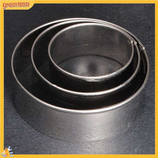 (greensea) 3 Pcs Stainless Steel Round Circle Cookie Fondant Cake Gum ...