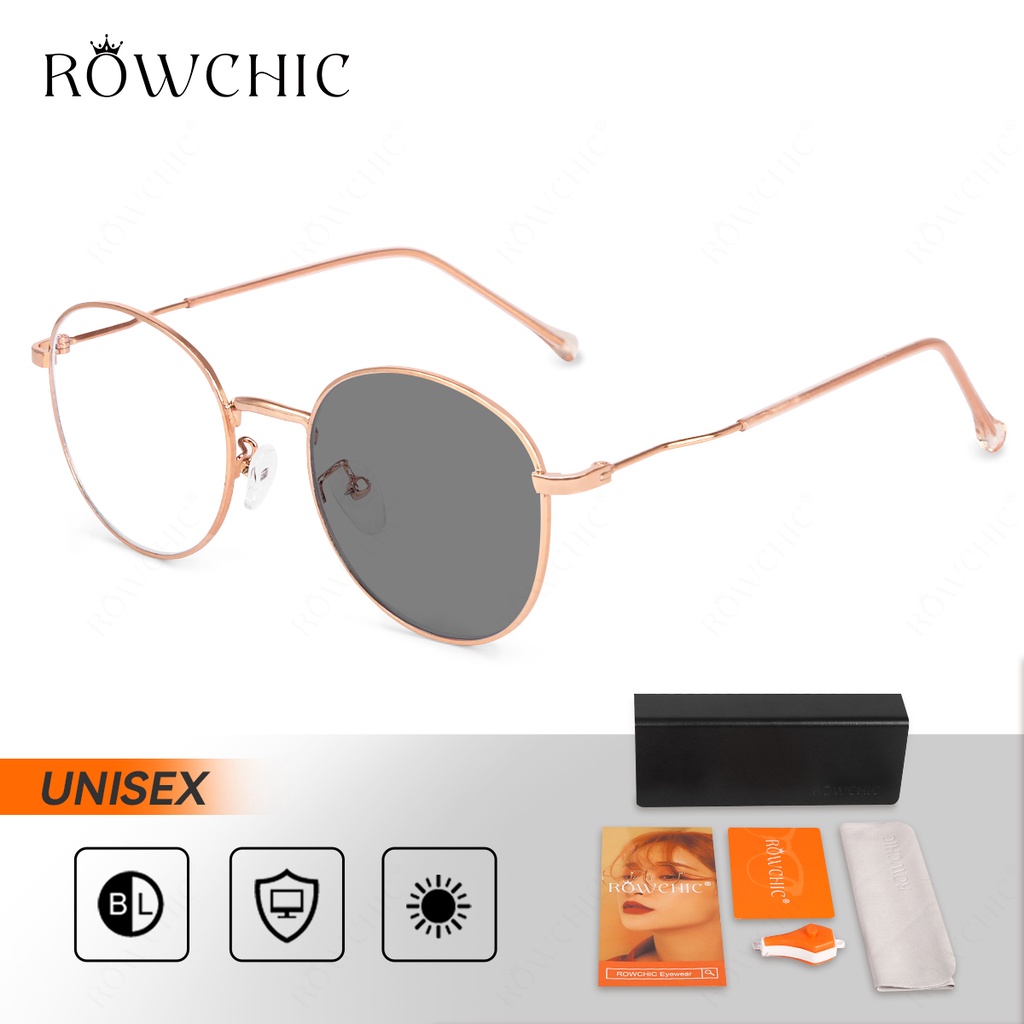 ROWCHIC Photochromic Anti Radiation Glasses Shade Eye Glasses Anti Rad ...