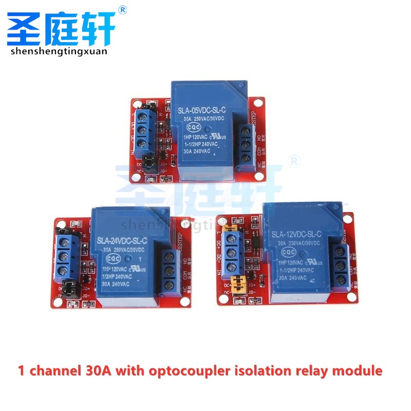 ★#DC 5V/12V/24V 30A High Power 1-Channel Relay Module with Optocoupler ...