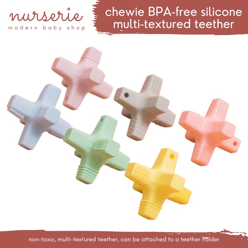 Chewie BPA-free Silicone Big Cross Teether Toy for babies | Shopee ...