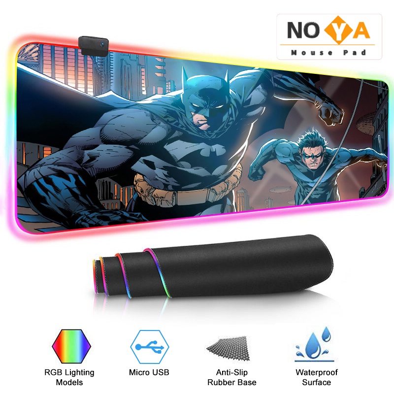 【Hot Sale】[Batman] NOYA Gaming mouse pad mat RGB with lights Gamer ...