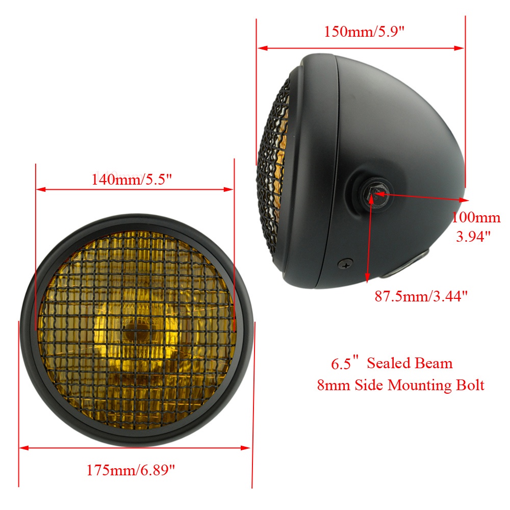 【new】۞ ♝Universal 6.5" Side Mount Retro Metal Grill Side Mount ...