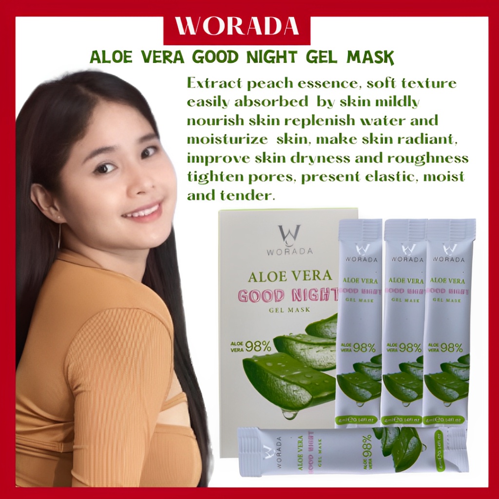 Worada Aloe Vera Sleeping Mask Collagen Firming Soothing Gel Jelly Mask Aging Moisturizing
