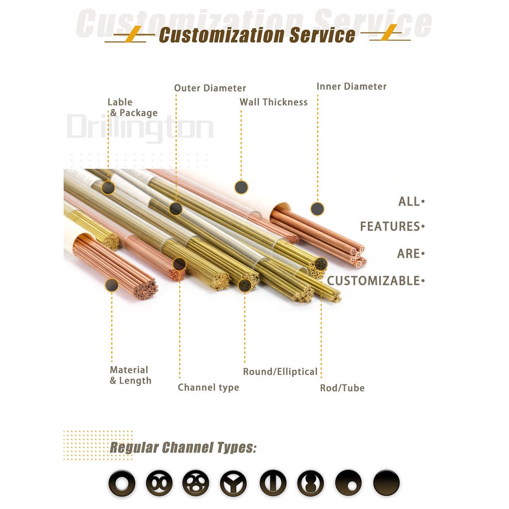 Drillington Custom EDM Electrode Tube , Guide , Y I Web A B C D Multi ...