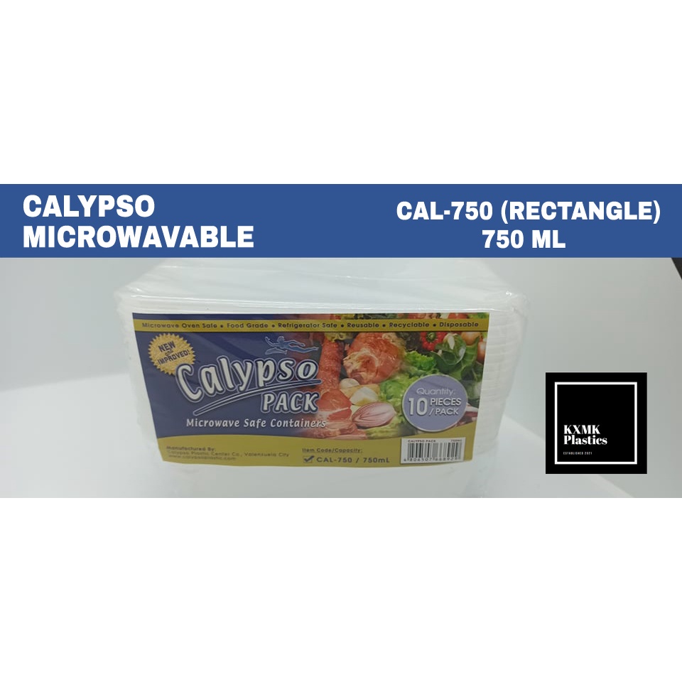 ♘Calypso Microwavable Container (CAL-750) | Rectangle 750 ml | 10 pcs ...