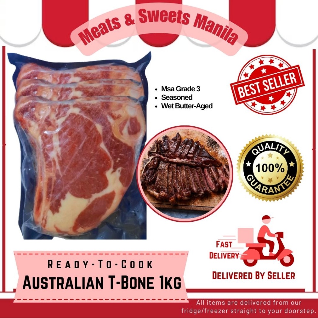 【Hot Sale】Ready-to-cook Australian T-Bone Steak 1kg | Shopee Philippines